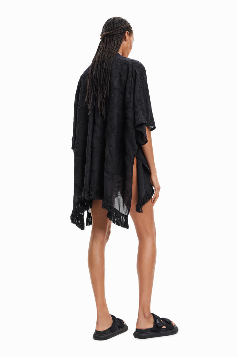 Desigual strandtuniek met franjes zwart | wehkamp