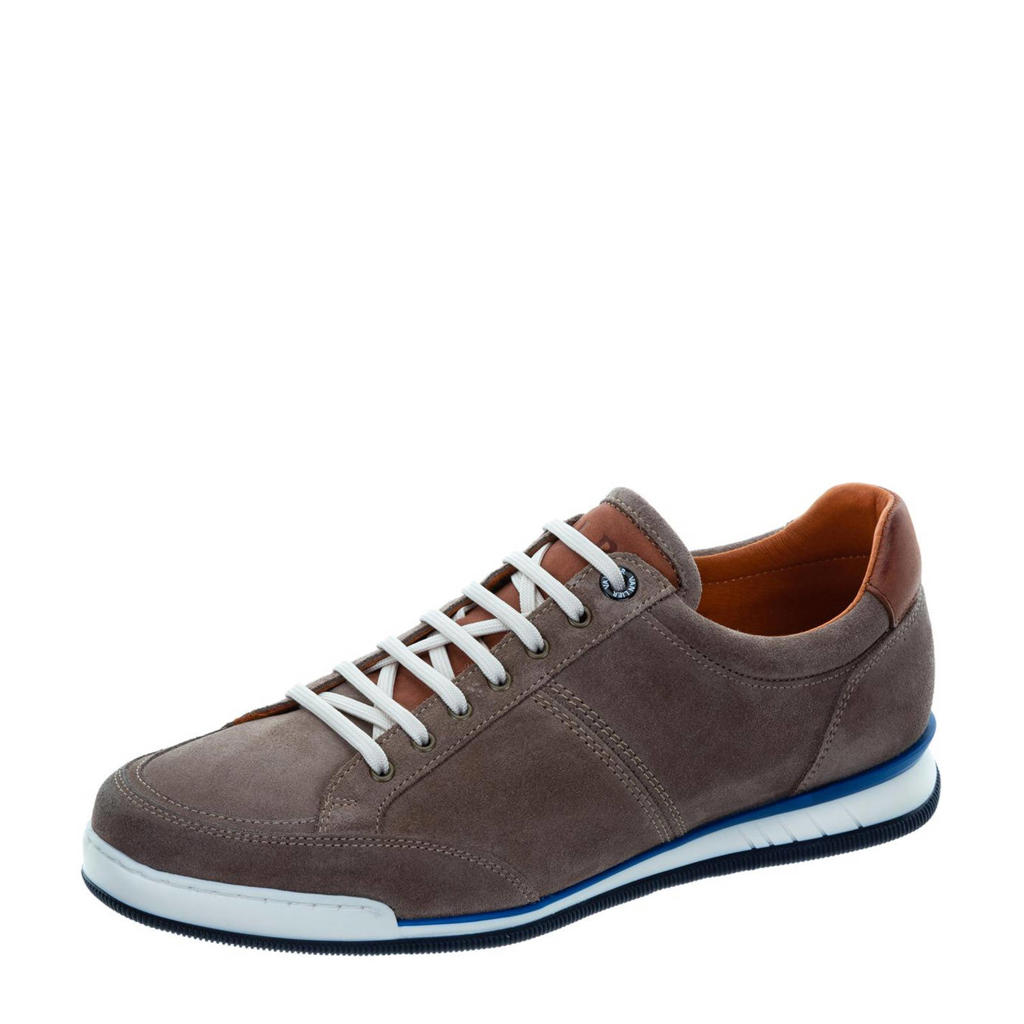 Van Lier Magnus suède sneakers taupe | wehkamp