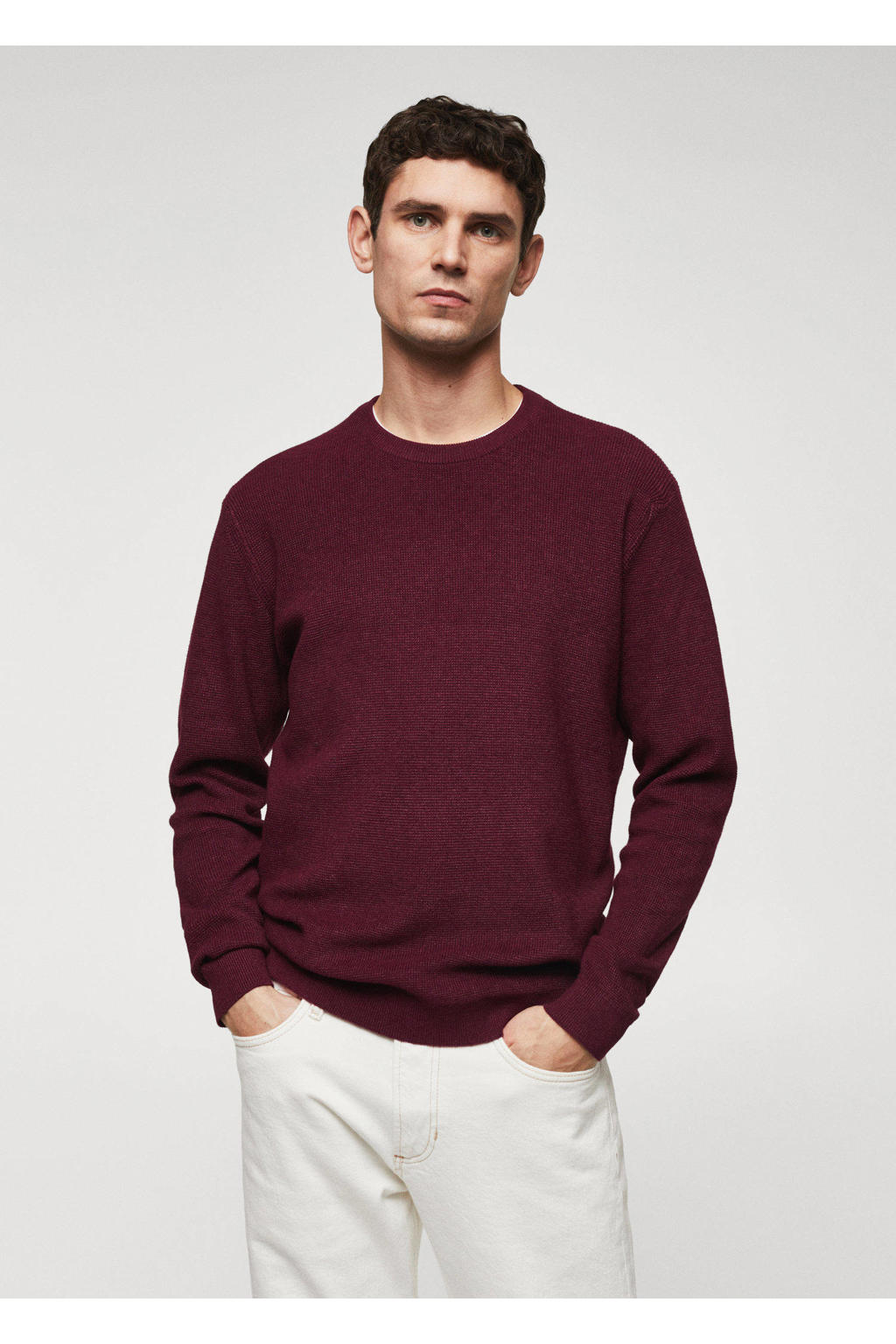 Mango Man pullover donker rood | wehkamp