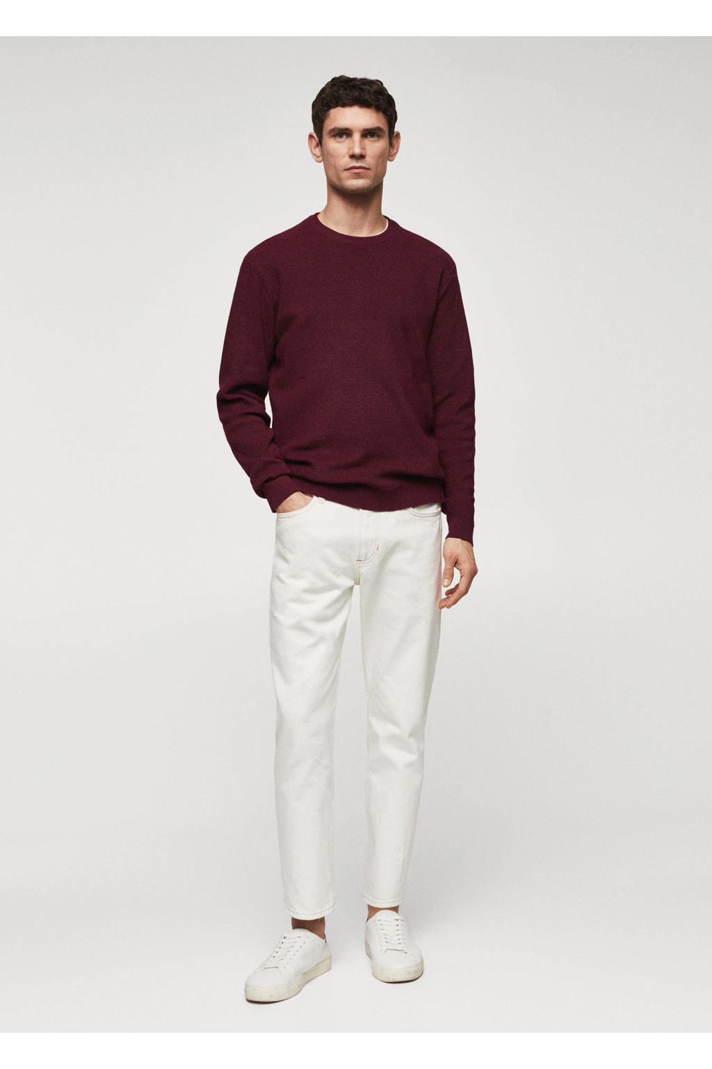 Mango Man pullover donker rood | wehkamp