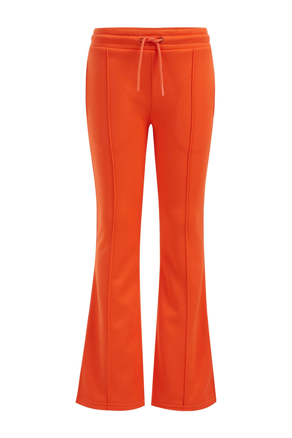 WE Fashion flared joggingbroek oranjerood | wehkamp