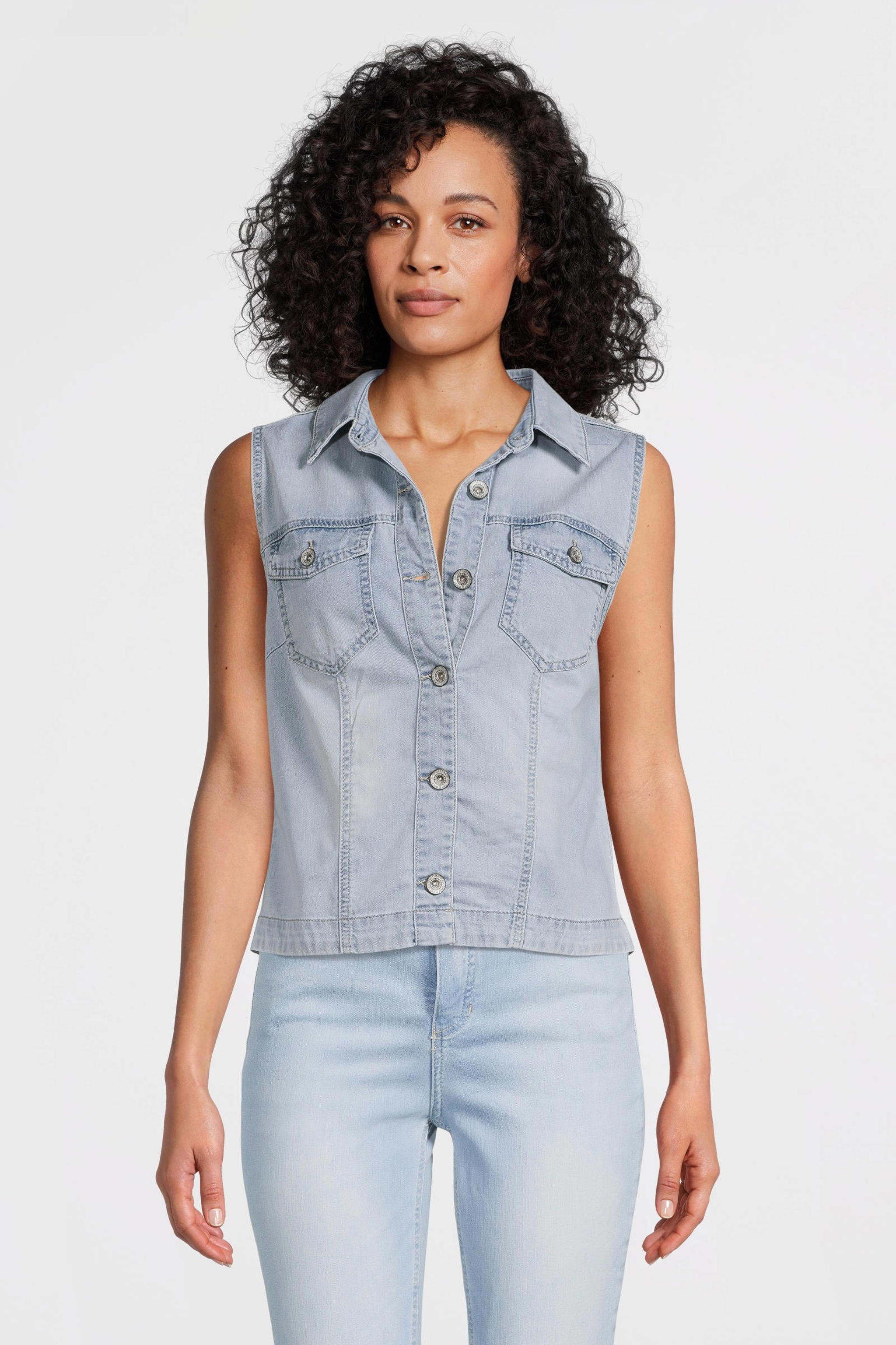 Geisha gilet light blue denim | wehkamp