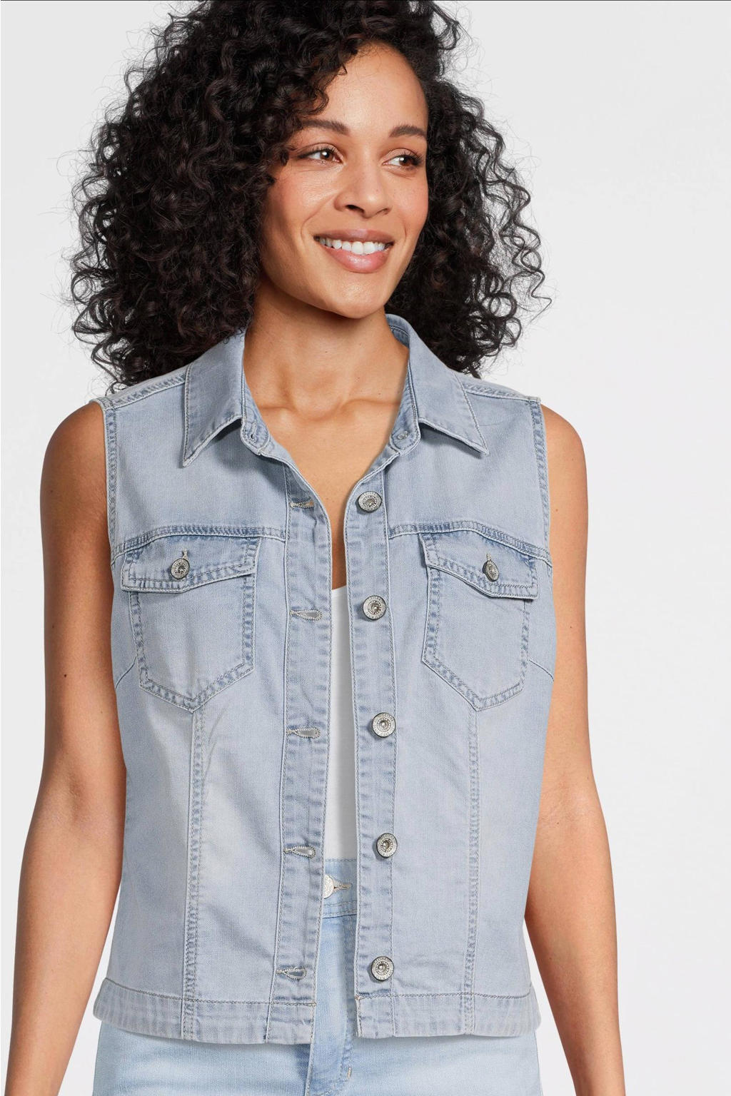 Geisha gilet light blue denim | wehkamp