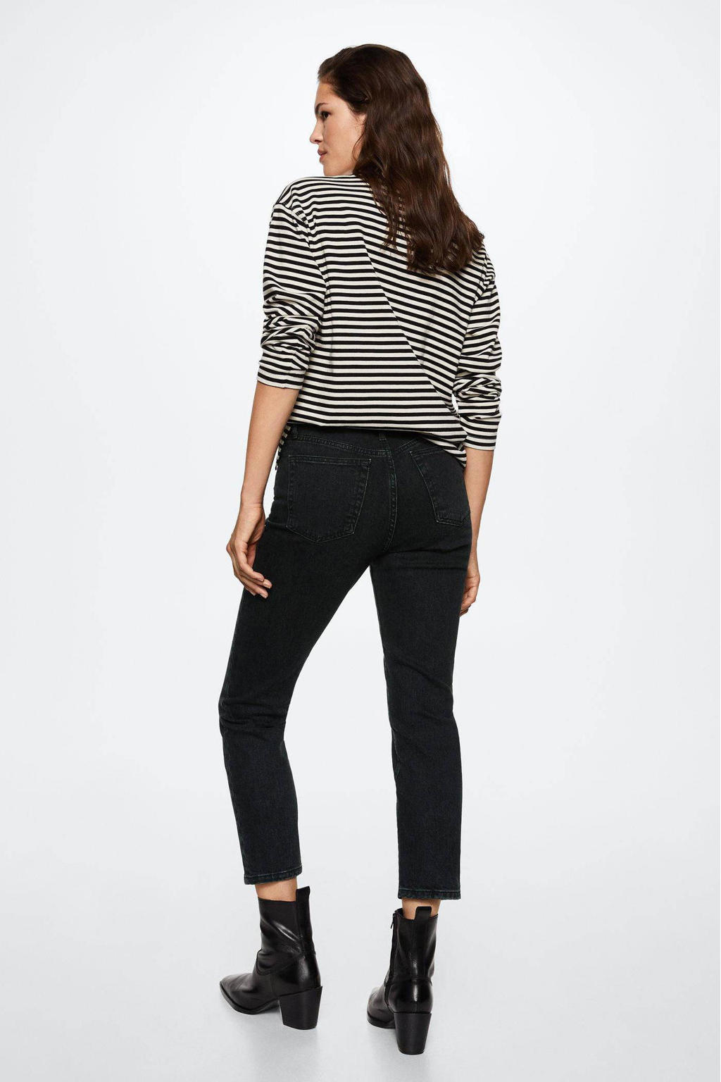 Mango cropped straight fit jeans grey denim | wehkamp