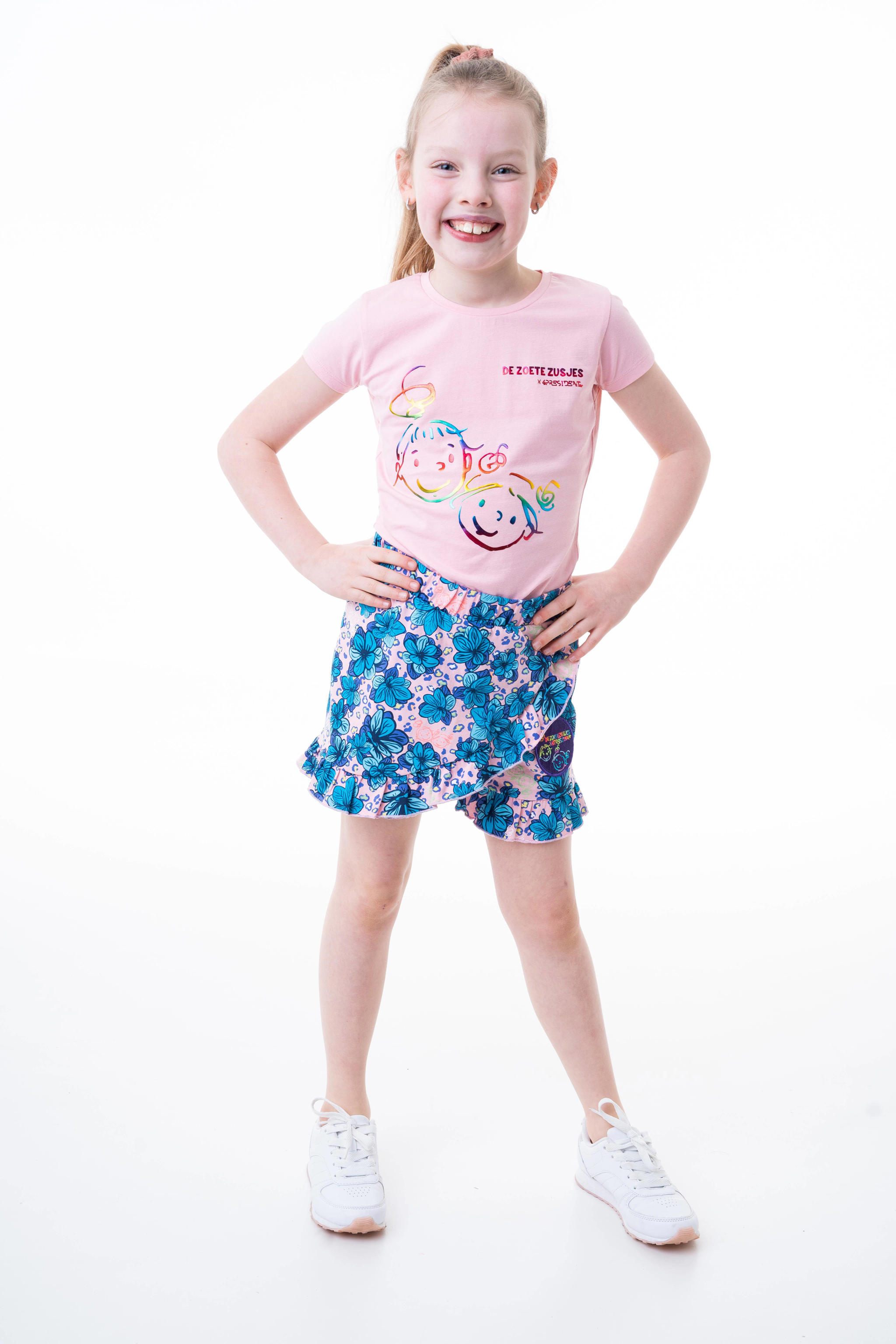 De Zoete Zusjes X 4President T-shirt Aisha met printopdruk roze | wehkamp