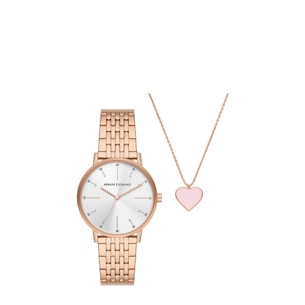 Armani Exchange horloge AX7145SET roségoudkleurig | wehkamp
