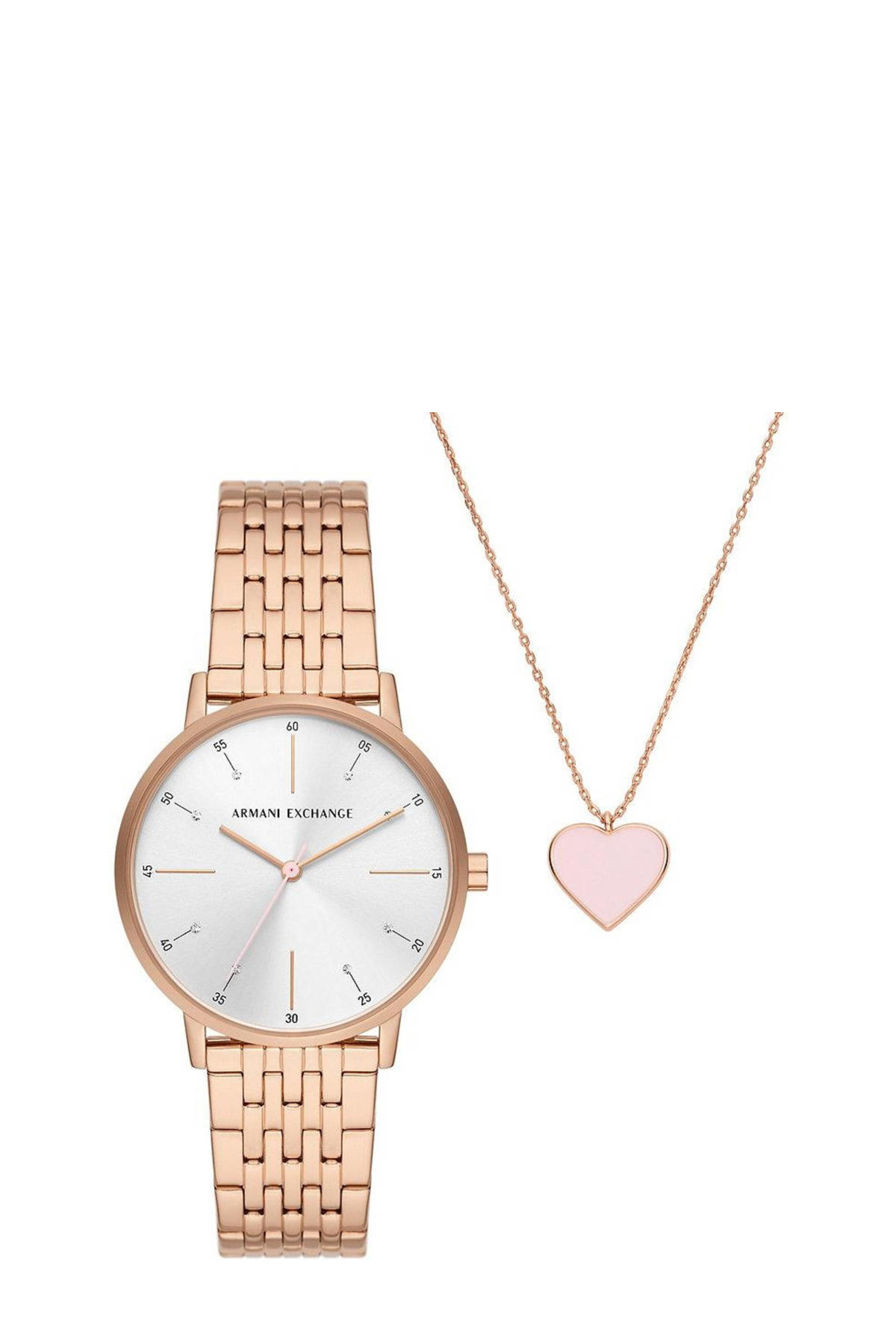 Armani Exchange horloge AX7145SET roségoudkleurig | wehkamp