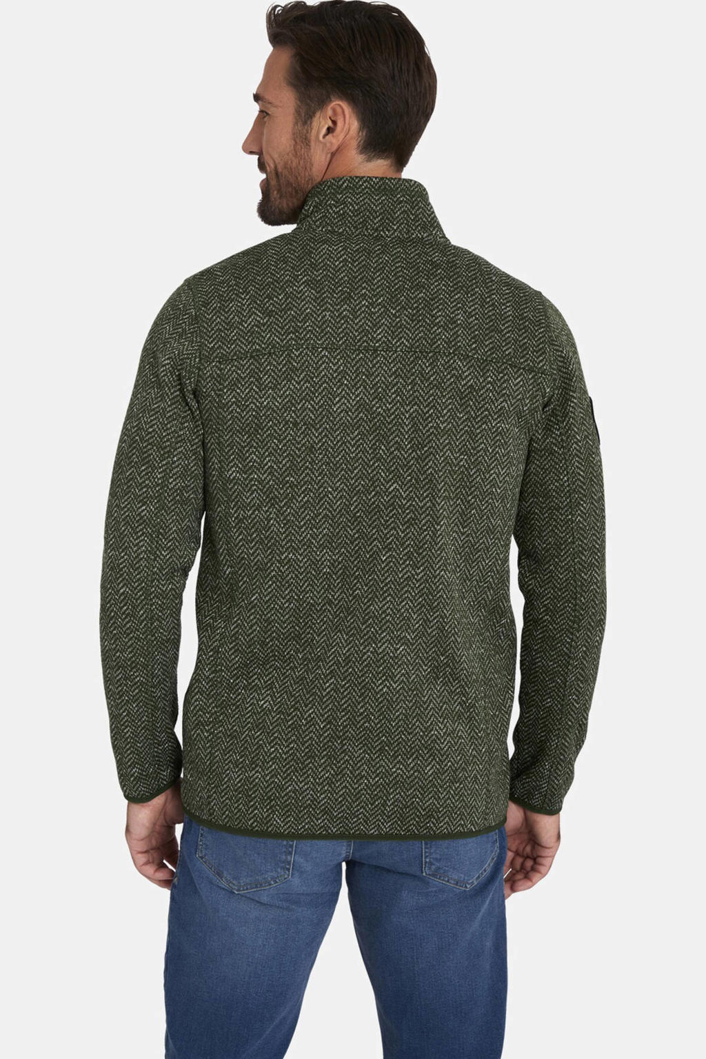 Jan Vanderstorm vest KOLMUND Plus Size met all over print olijf | wehkamp