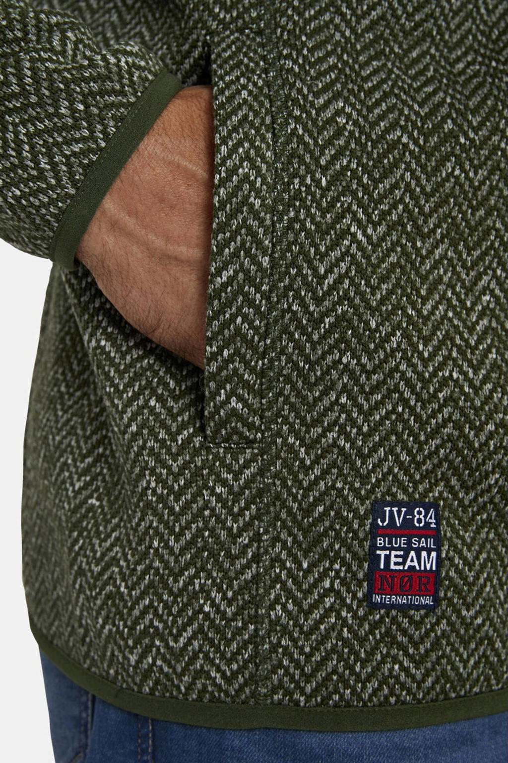 Jan Vanderstorm vest KOLMUND Plus Size met all over print olijf | wehkamp