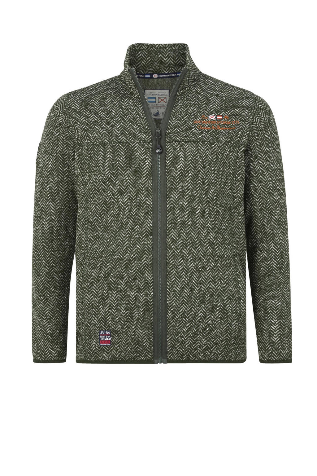 Jan Vanderstorm vest KOLMUND Plus Size met all over print olijf | wehkamp