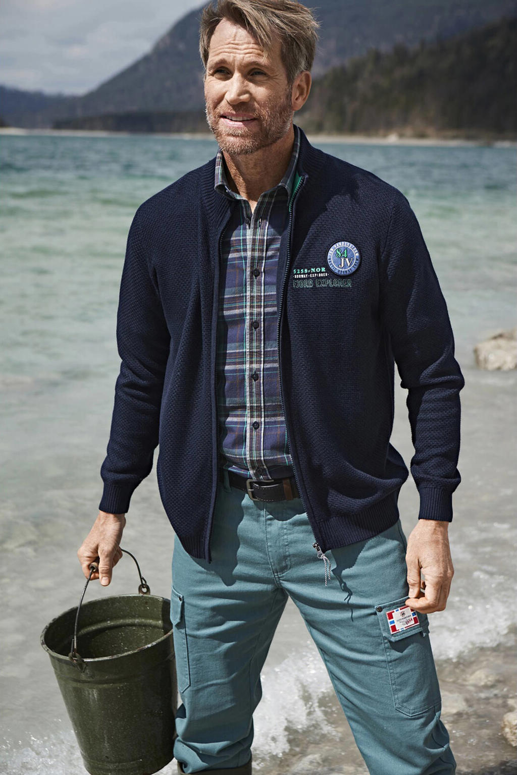 Jan Vanderstorm vest GAUT Plus Size donker blauw | wehkamp