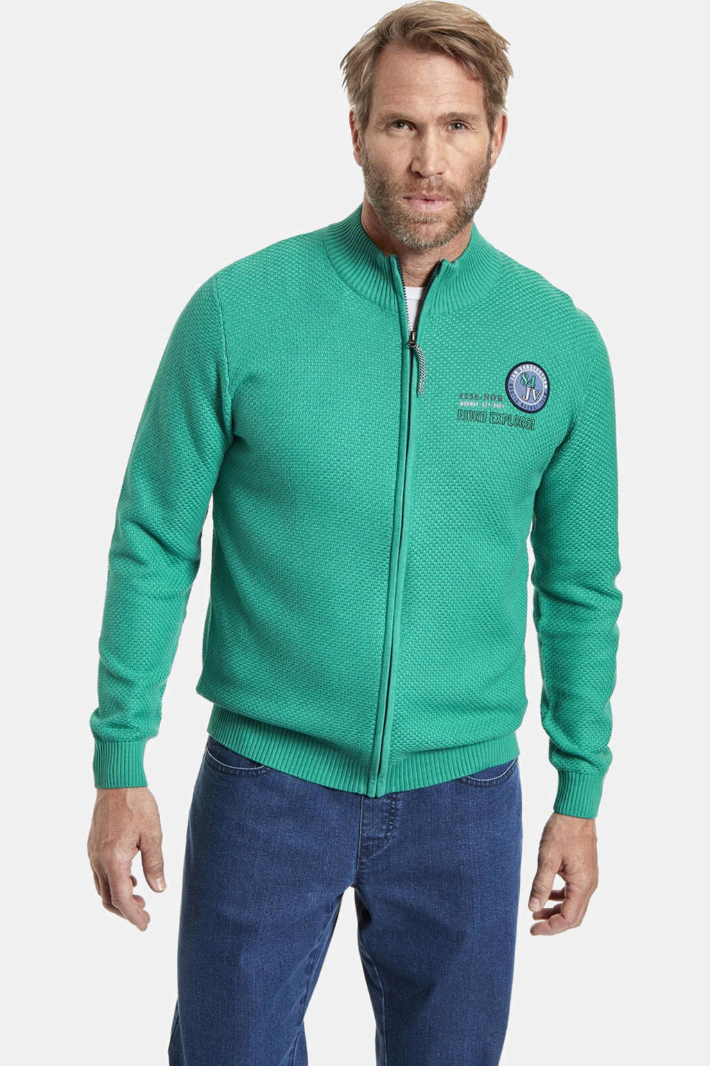 Jan Vanderstorm vest GAUT Plus Size groen | wehkamp