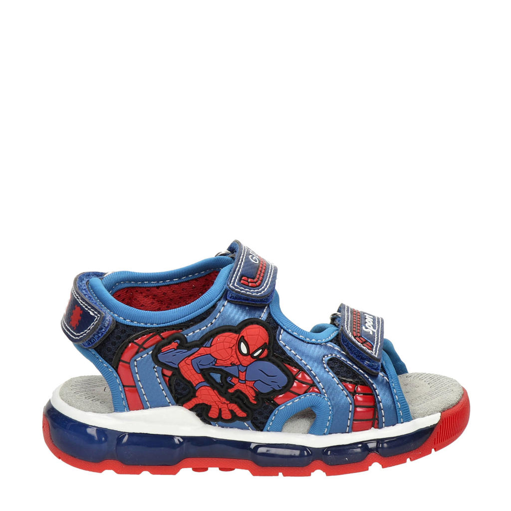 Geox Android Boy Spiderman leren sandalen blauw/rood | wehkamp