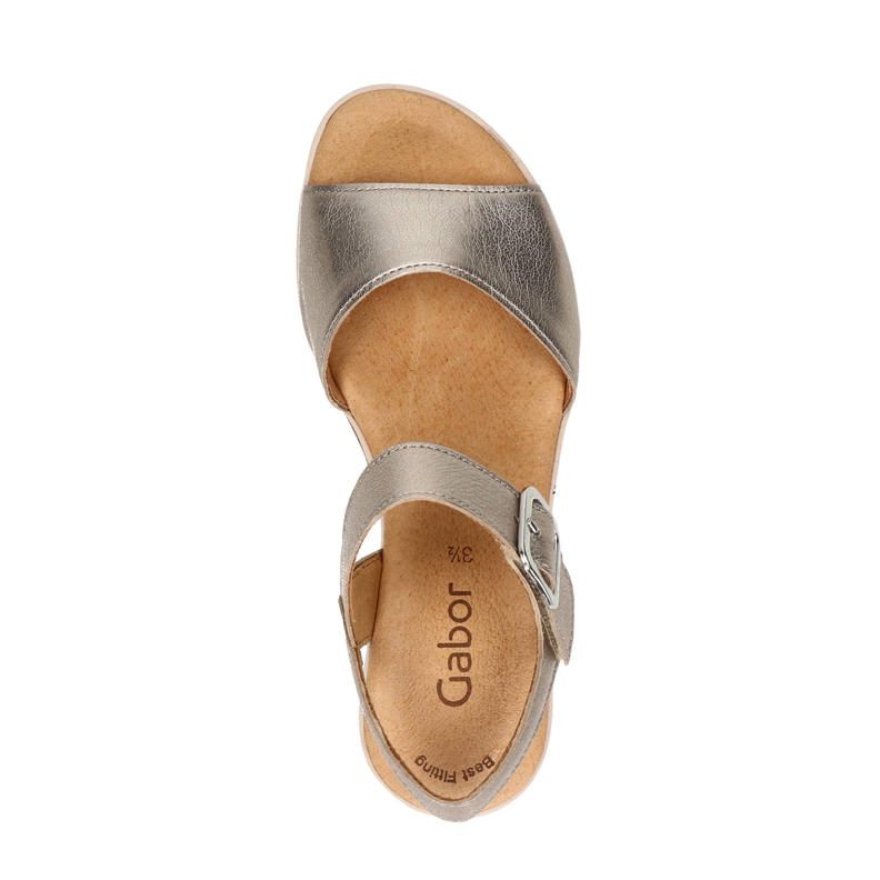 Gabor leren sandaal goud metallic | wehkamp