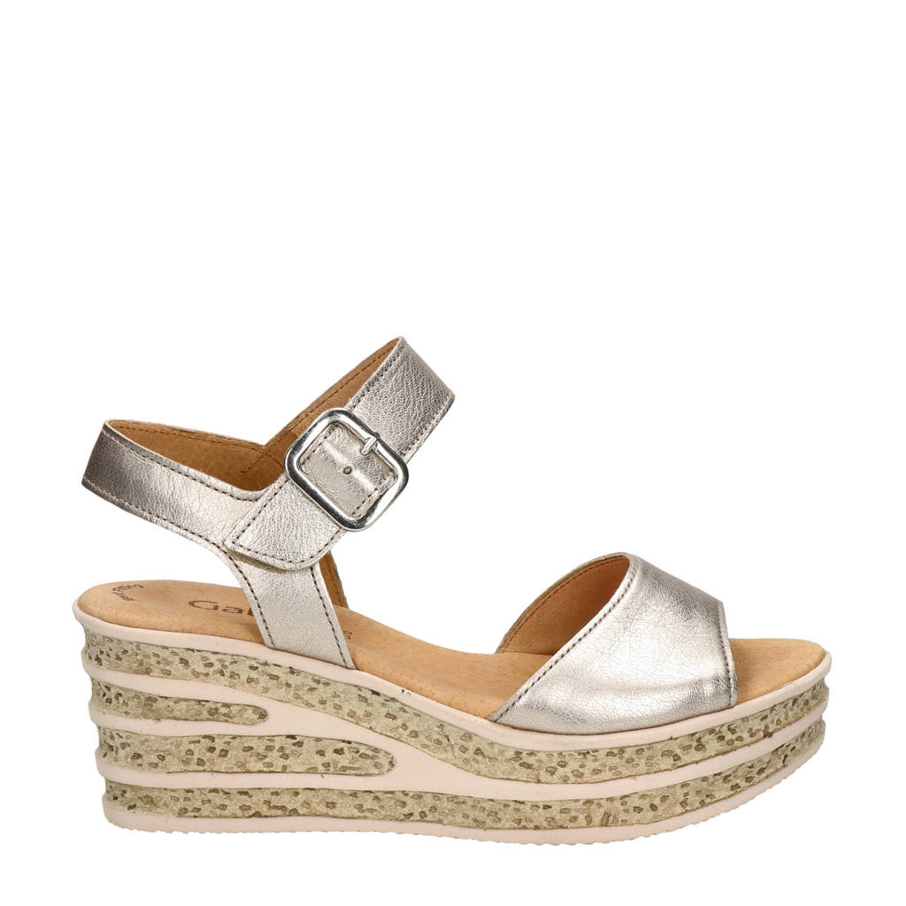 Gabor leren sandaal goud metallic | wehkamp