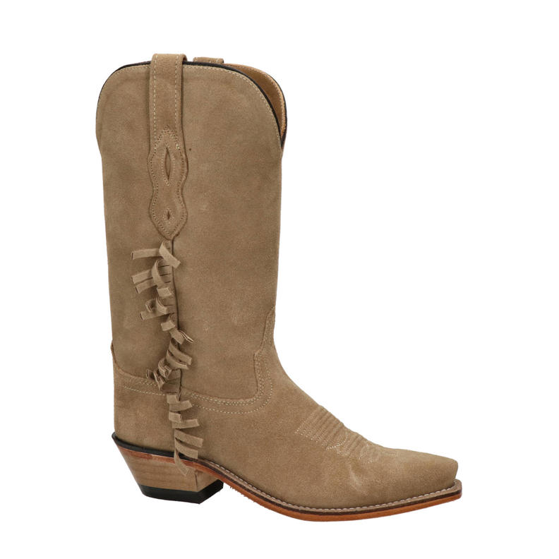 Bootstock suède cowboylaarzen met franjes beige | wehkamp