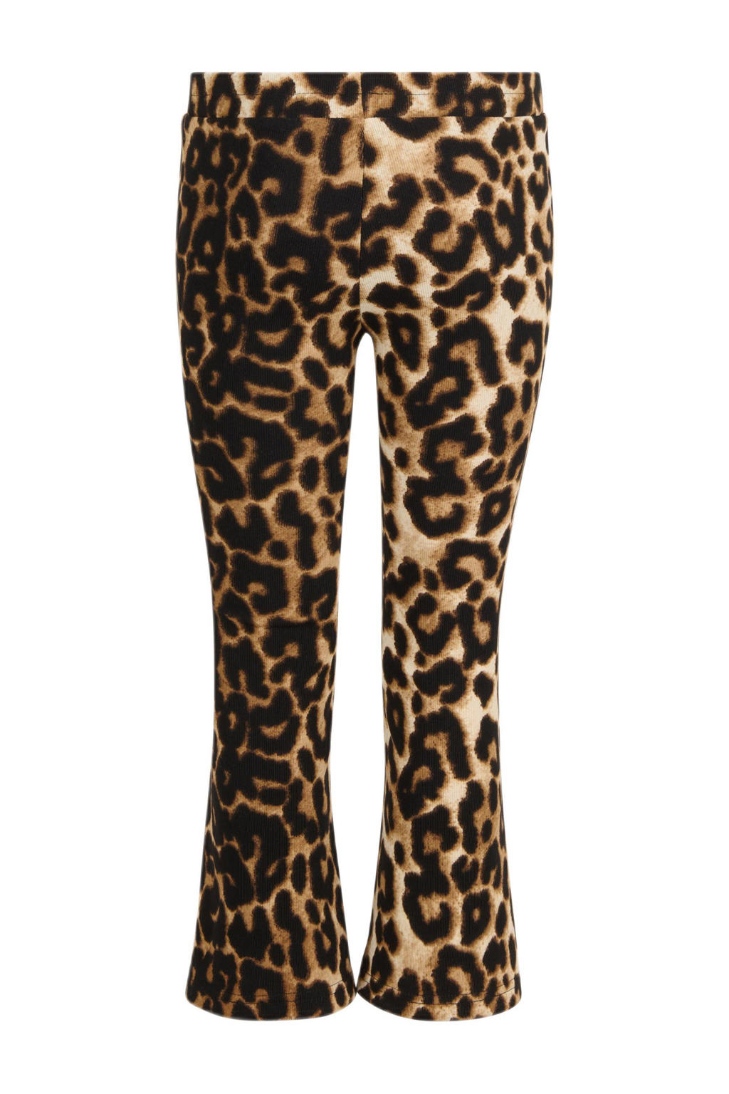 Shoeby flared broek met panterprint bruin/zwart | wehkamp