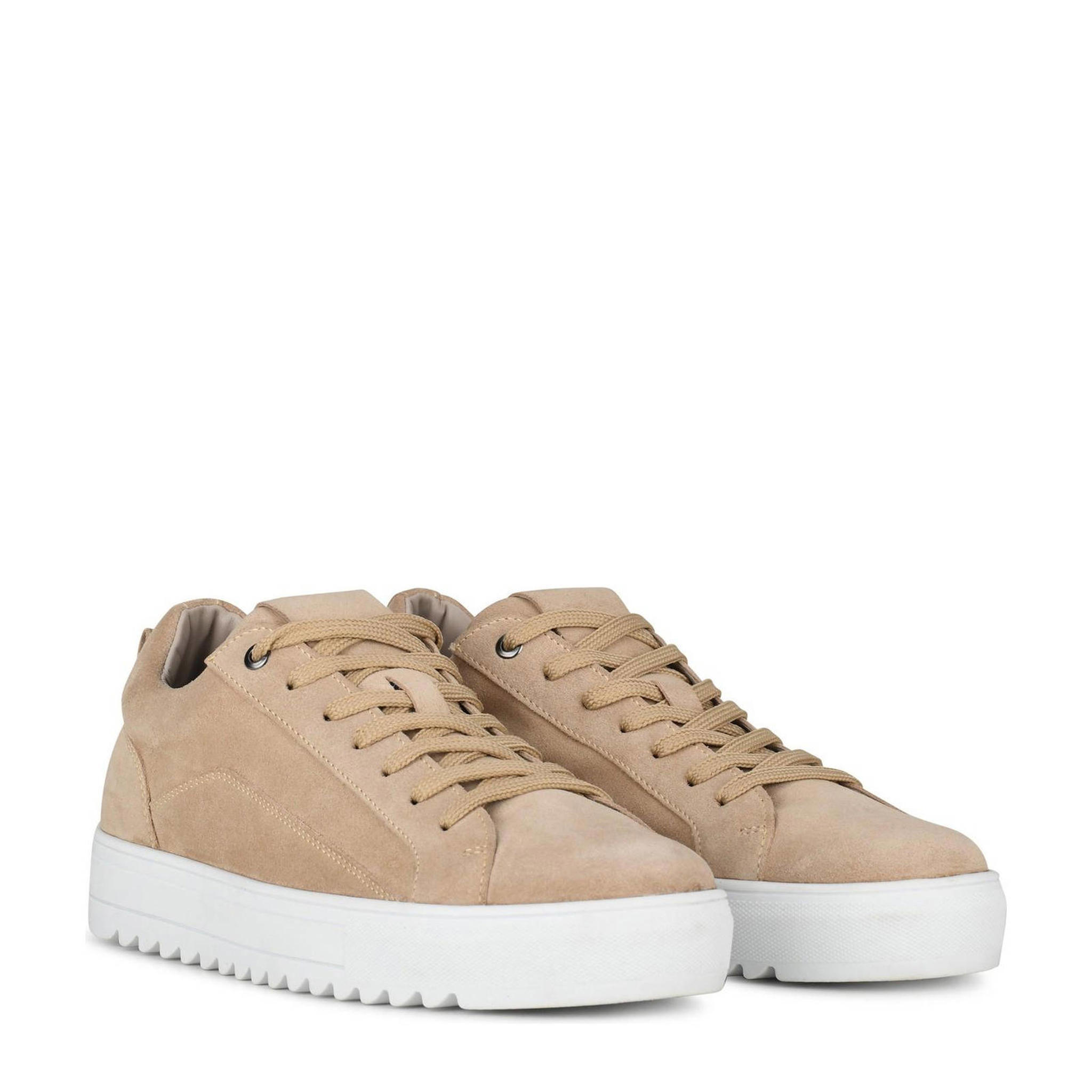 PS Poelman MIKE suède sneakers beige | wehkamp