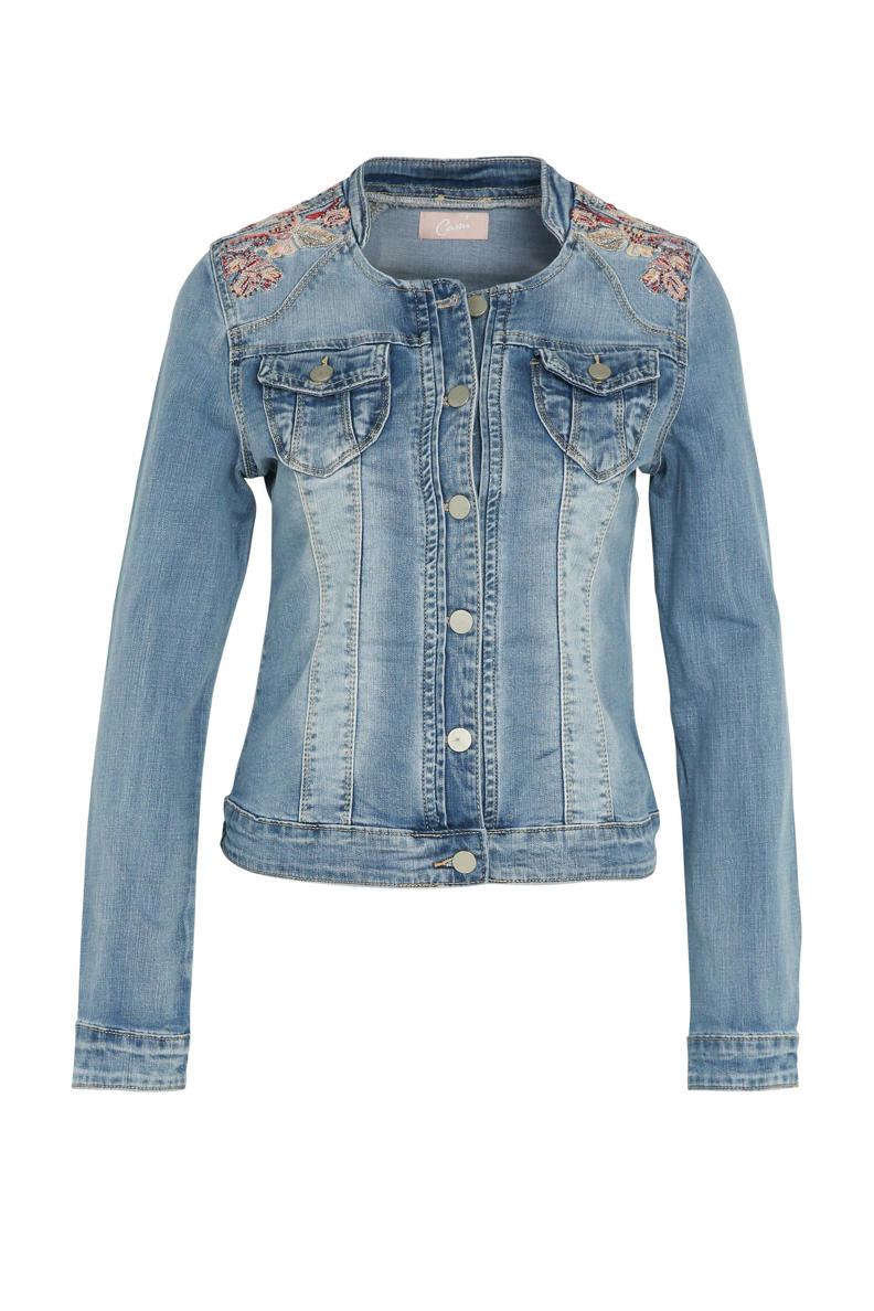 Cassis spijkerjasje met borduursels medium blue denim | wehkamp