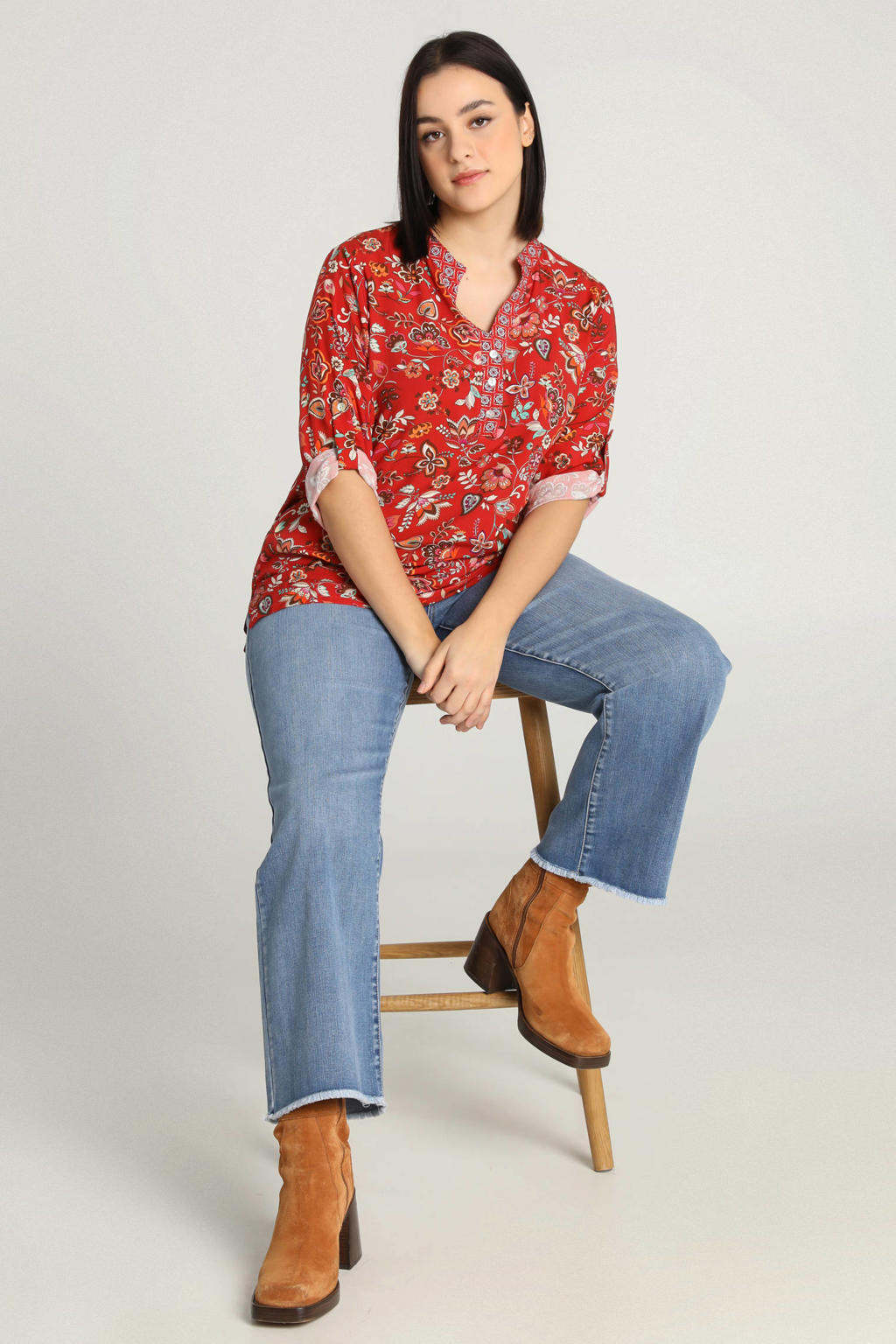 Cassis gebloemde top rood kopen? | Morgen in huis | wehkamp