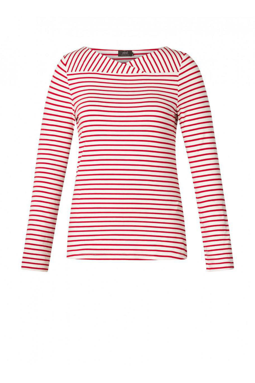 Yest gestreepte top rood/ecru | wehkamp