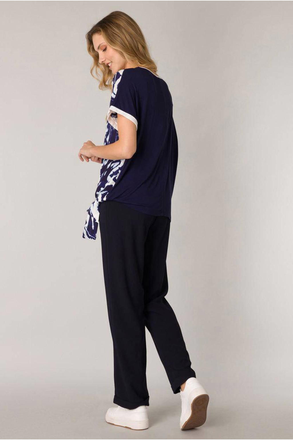 Yest T-shirt met all over print donkerblauw/wit | wehkamp