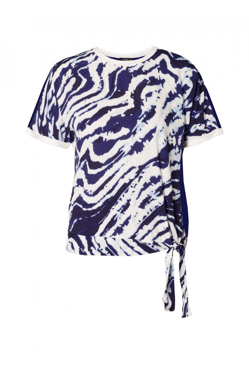 Yest T-shirt met all over print donkerblauw/wit | wehkamp