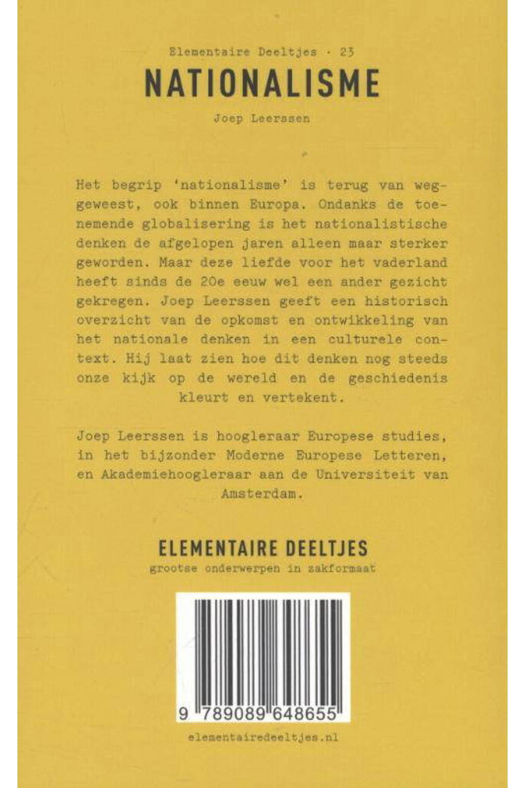 Joep Leerssen Elementaire Deeltjes: Nationalisme | wehkamp