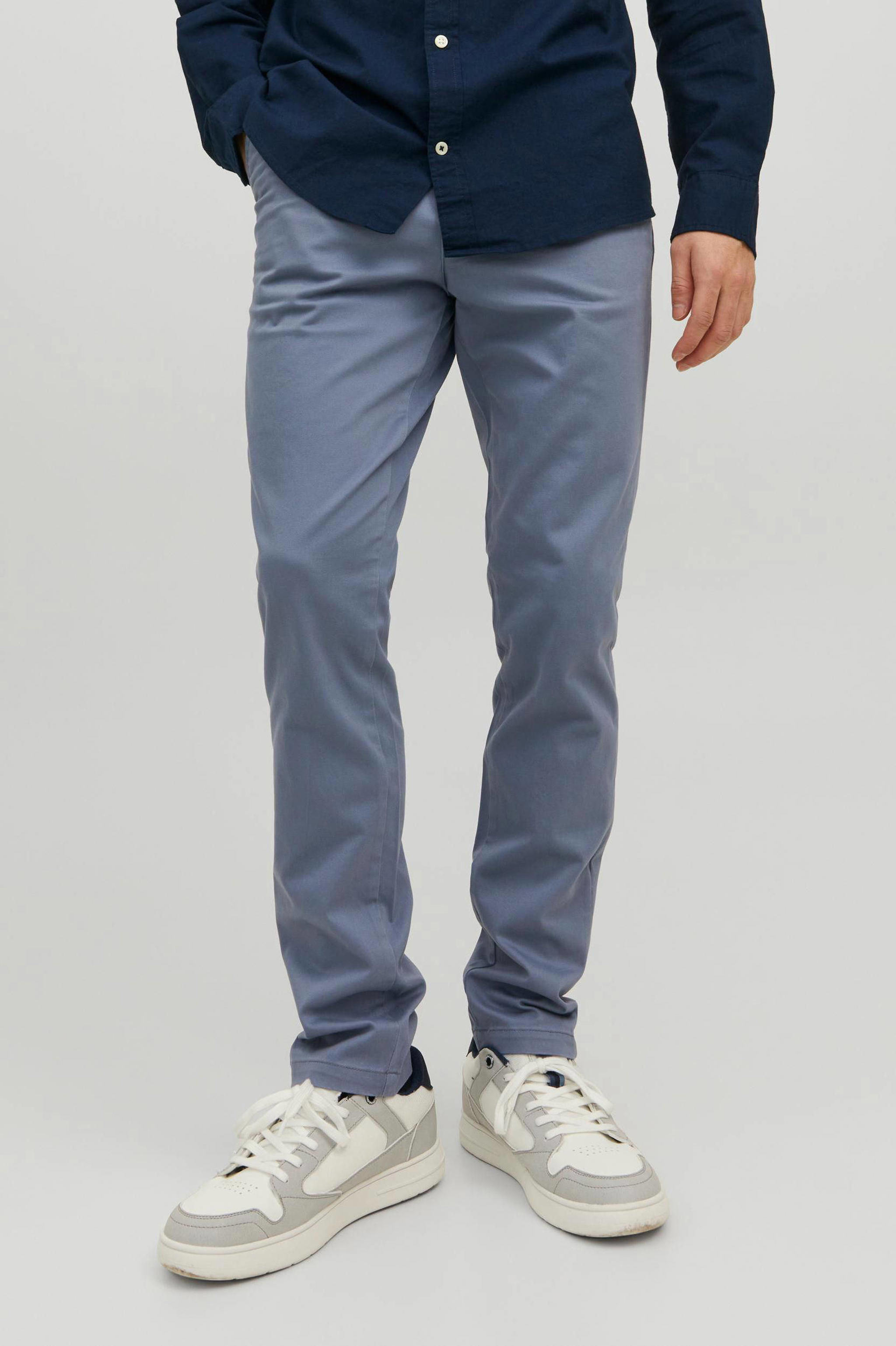 JACK & JONES PANTS STUDIO slim fit broek JPSTMARCO flint stone | wehkamp