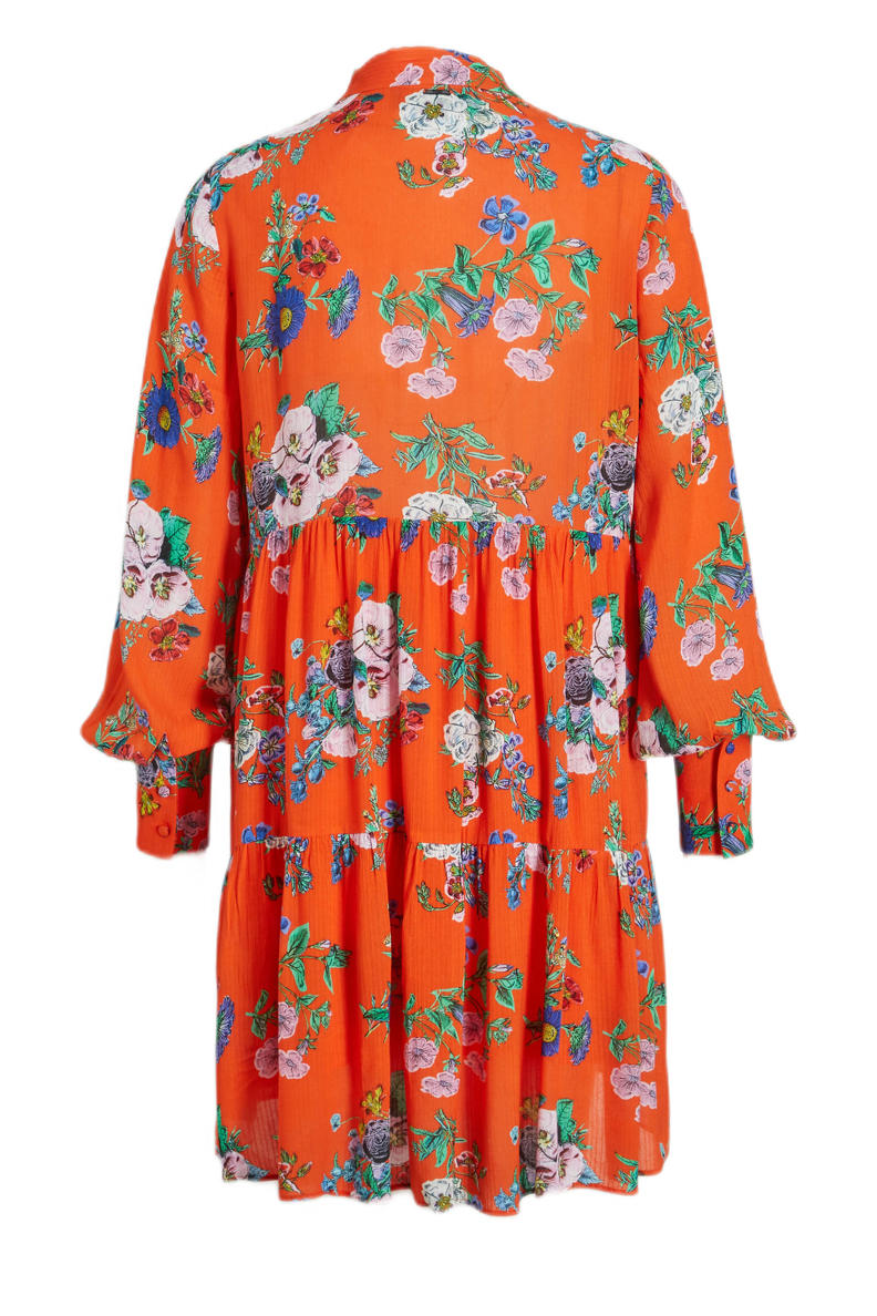 Superdry gebloemde jurk oranje | wehkamp