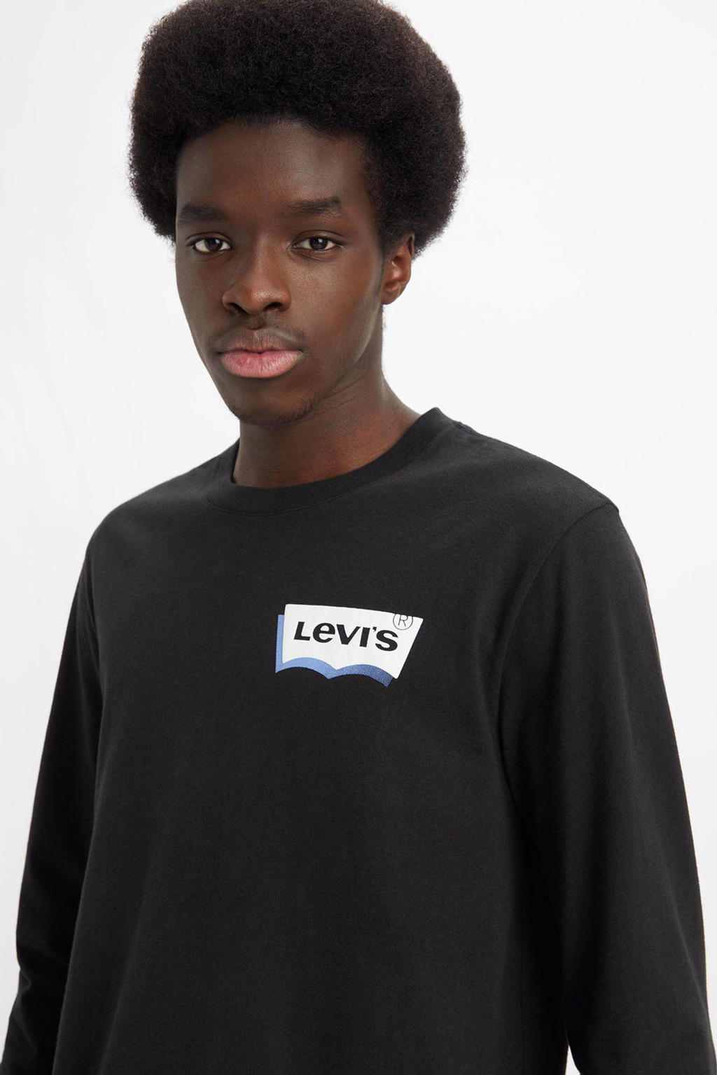 Levi's longsleeve met logo zwart | wehkamp