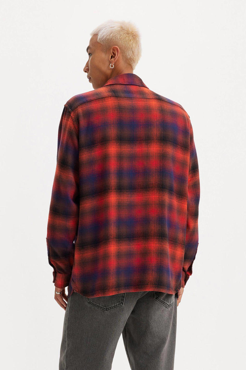Levi's geruit flanellen regular fit overhemd rood | wehkamp