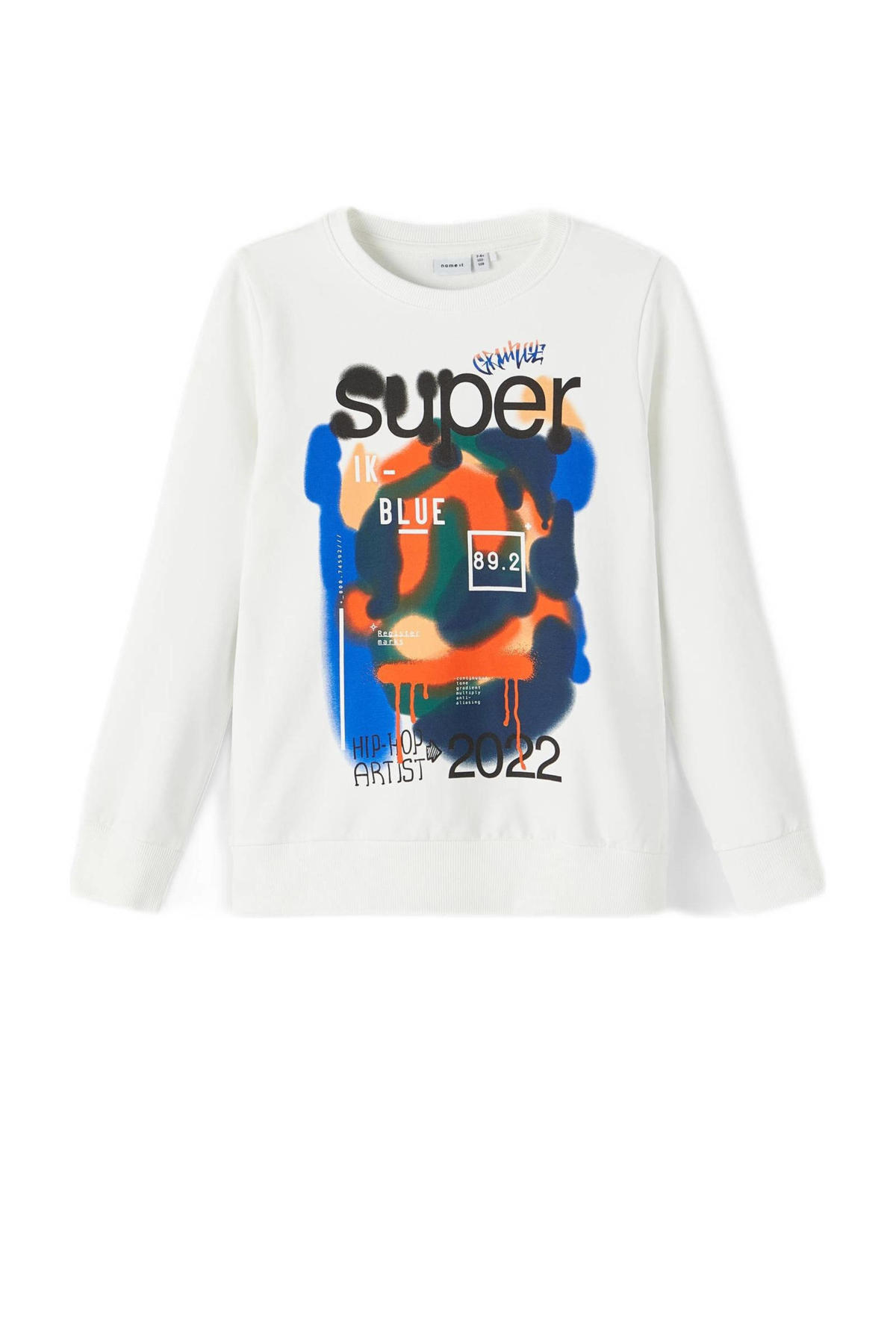 NAME IT KIDS sweater NKMBANDY met printopdruk wit | wehkamp