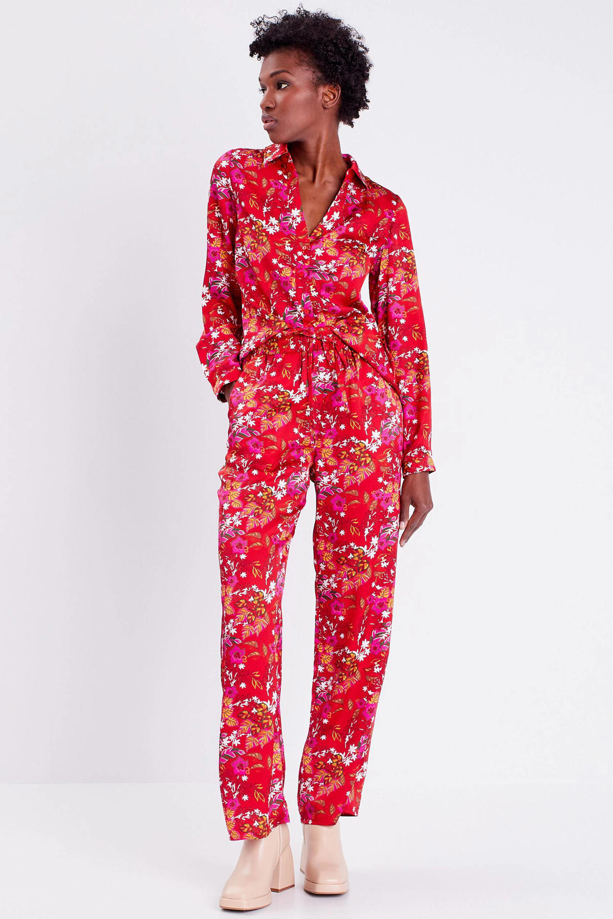 Cache Cache gebloemde blouse rood/ fuchsia | wehkamp