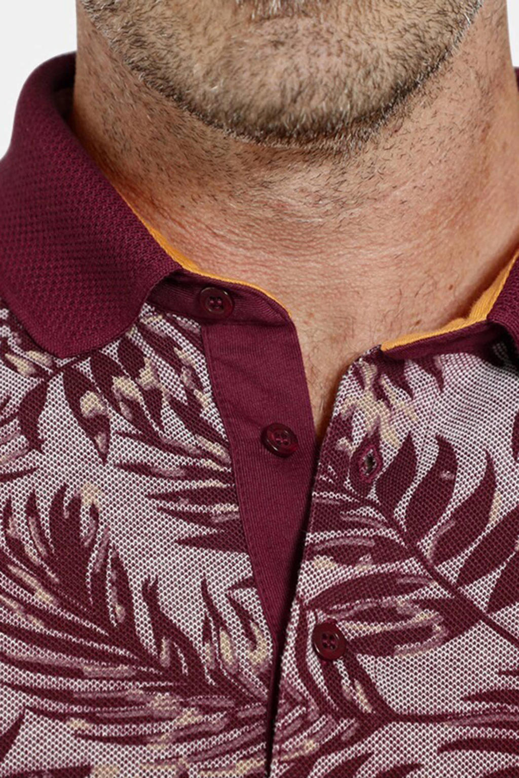 Charles Colby oversized polo EARL ANGUS Plus Size met all over print ...