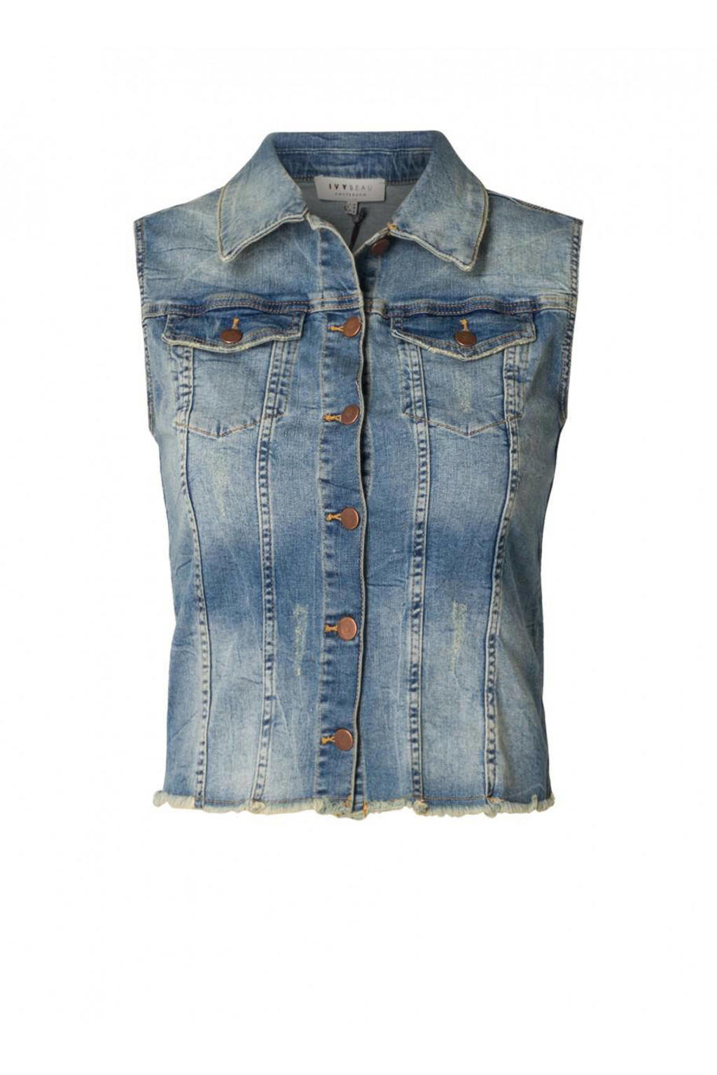 Ivy Beau gilet medium blue denim | wehkamp