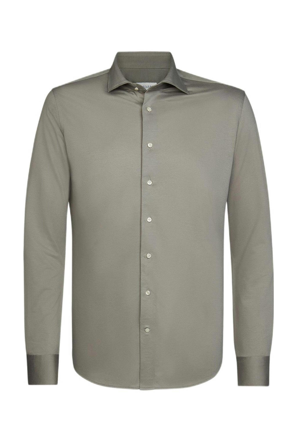Profuomo slim fit overhemd green | wehkamp