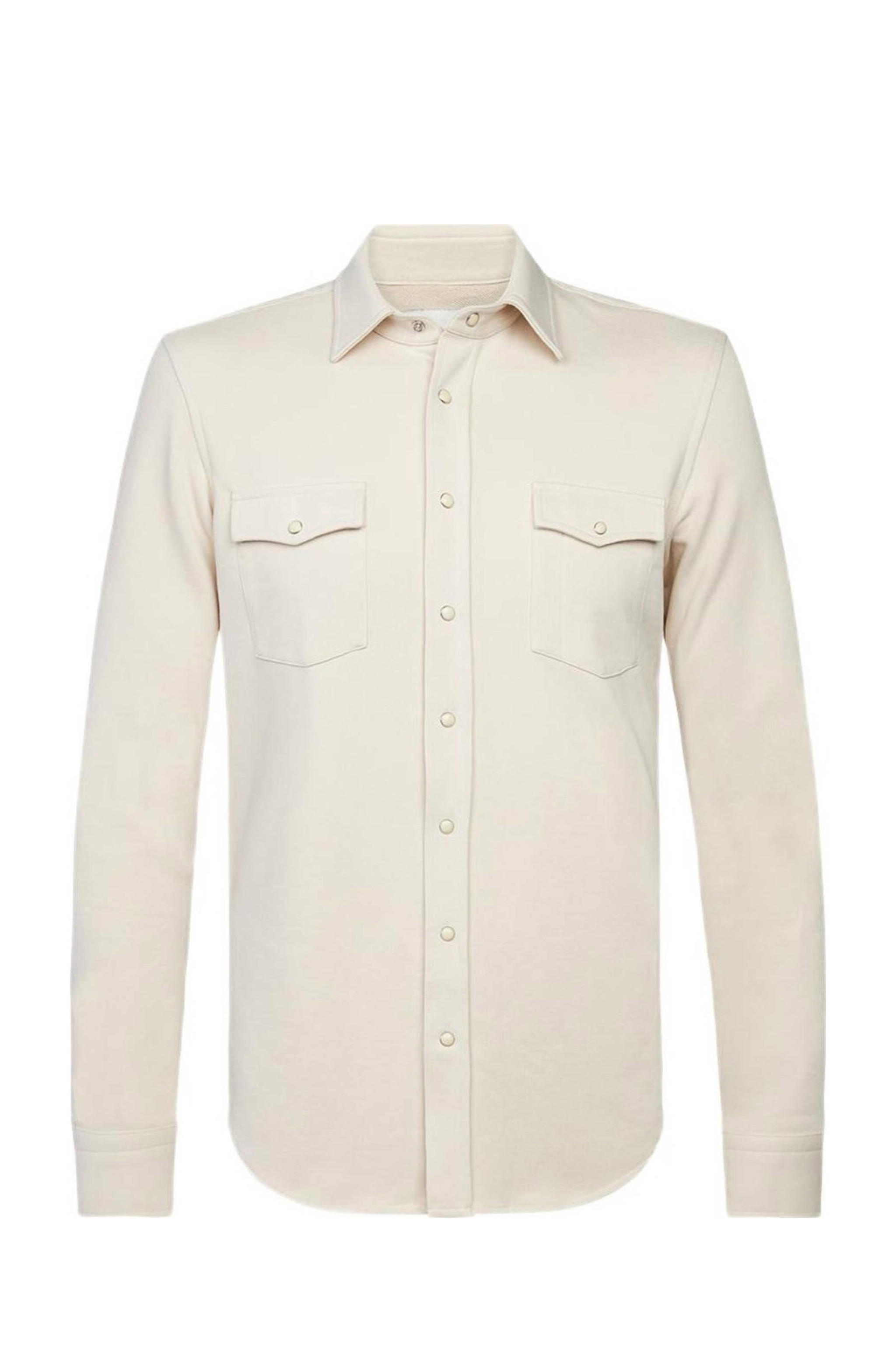 Profuomo regular fit overshirt beige | wehkamp