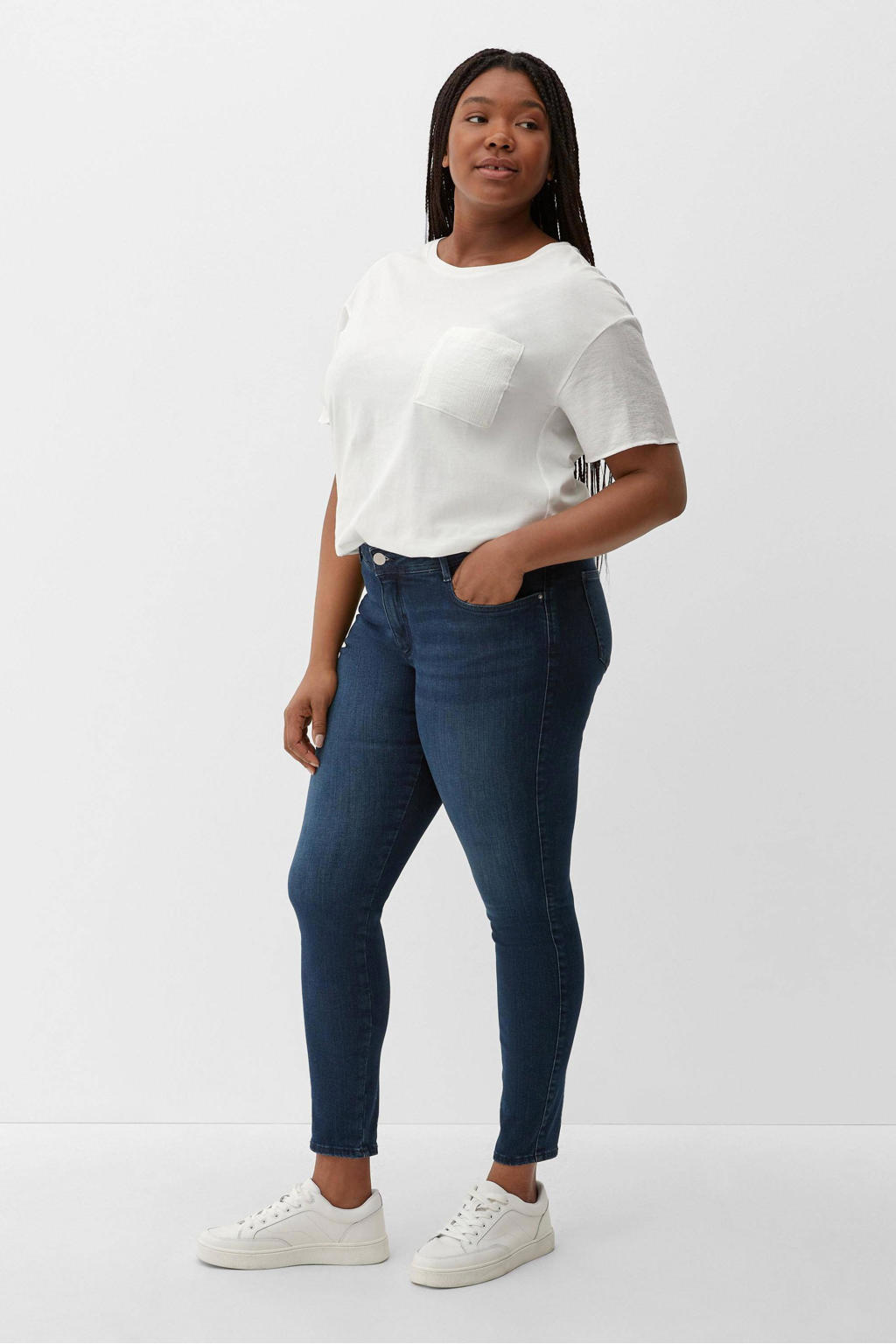 TRIANGLE skinny jeans dark blue denim | wehkamp