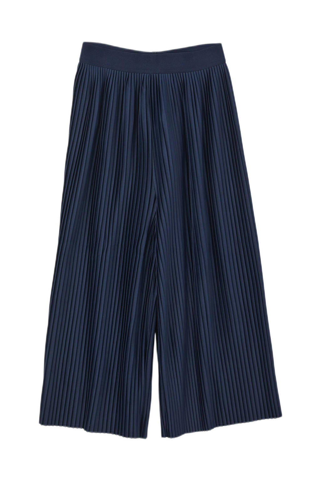 s.Oliver high waist wide leg broek marine | wehkamp