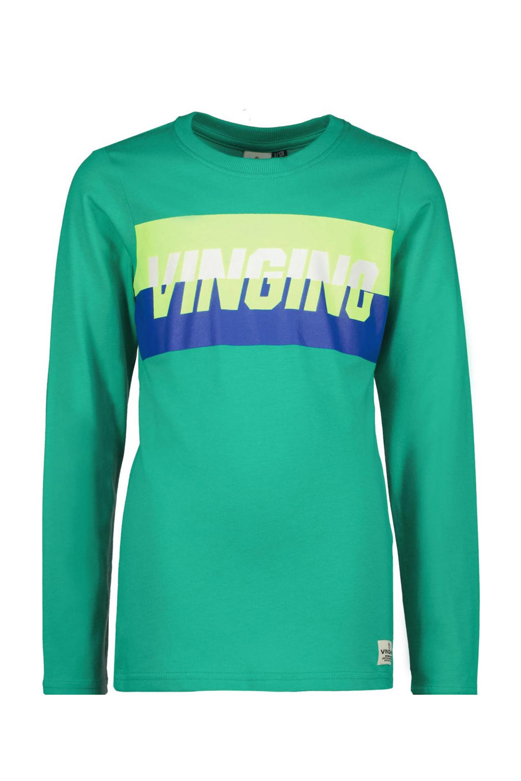 Vingino longsleeve met logo groen | wehkamp