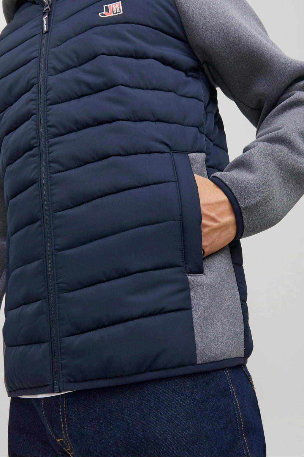 JACK & JONES CORE gewatteerde jas JCOLOGAN navy blazer | wehkamp