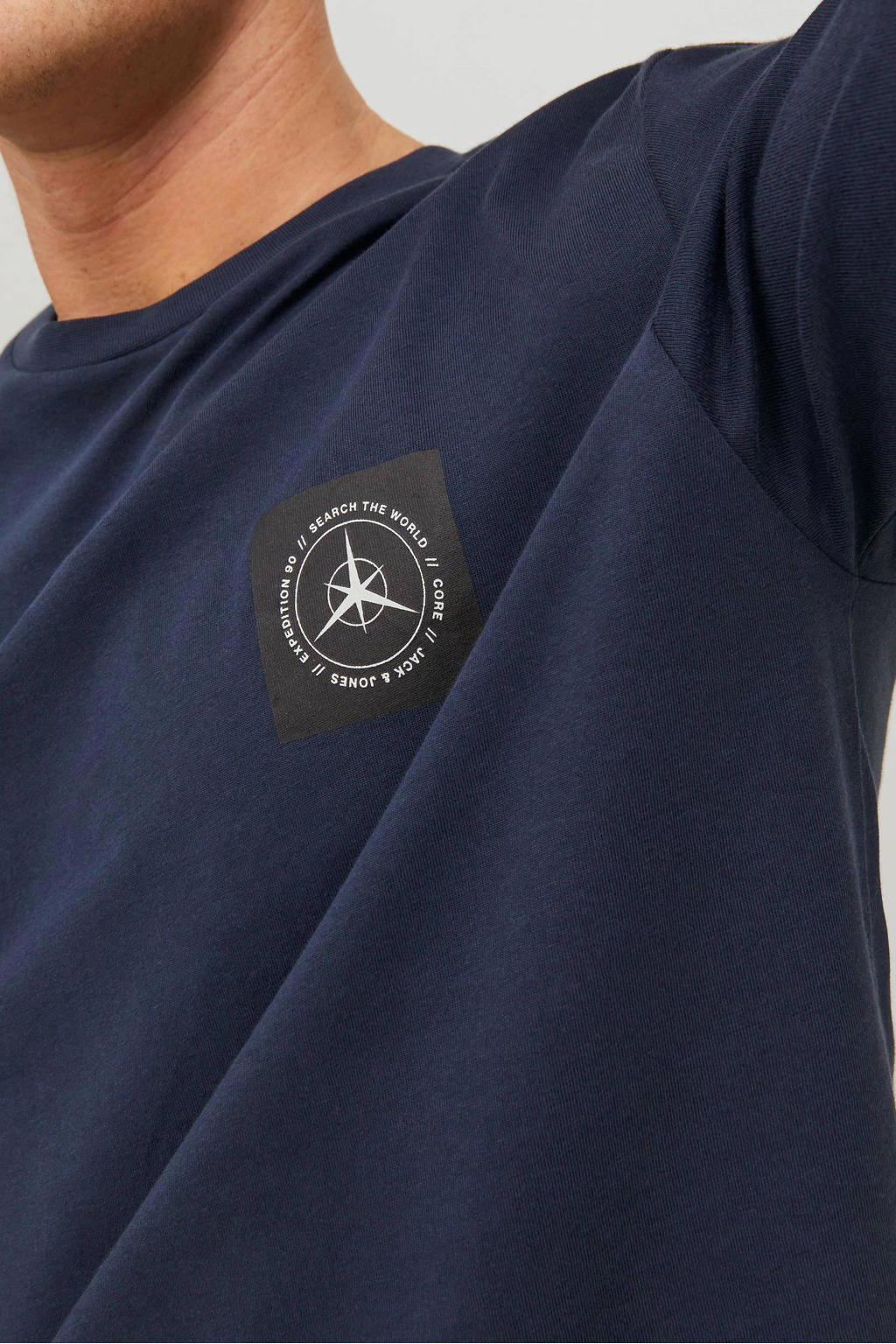 JACK & JONES CORE T-shirt JCOFILO met backprint donkerblauw | wehkamp