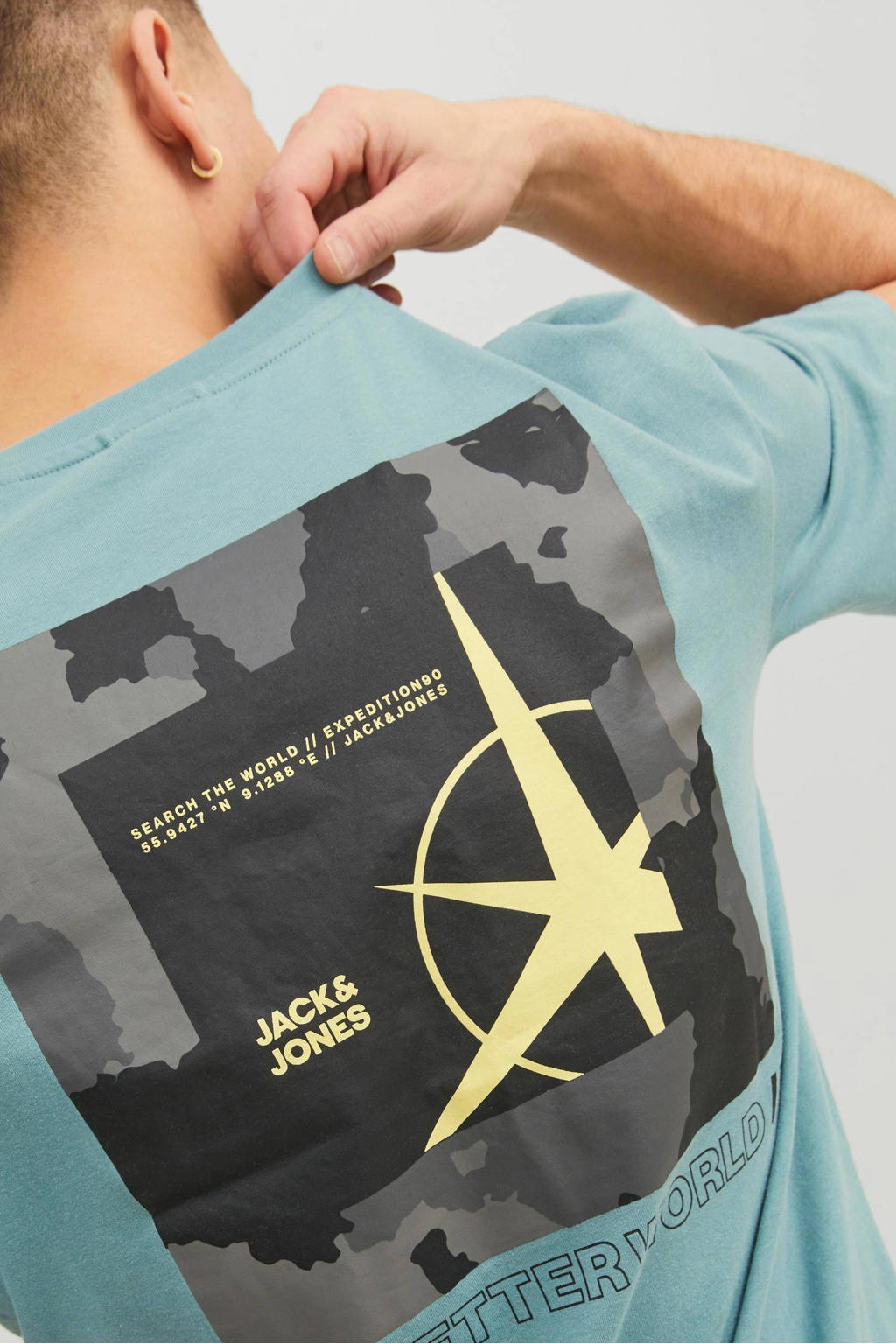 JACK & JONES CORE T-shirt JCOFILO met backprint groen | wehkamp