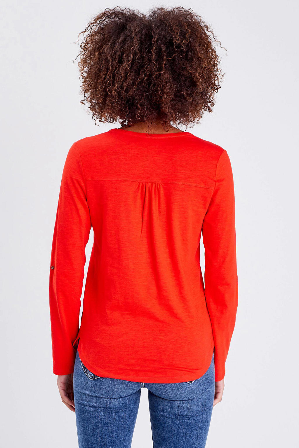 Cache Cache top met contrastbies en plooien rood | wehkamp