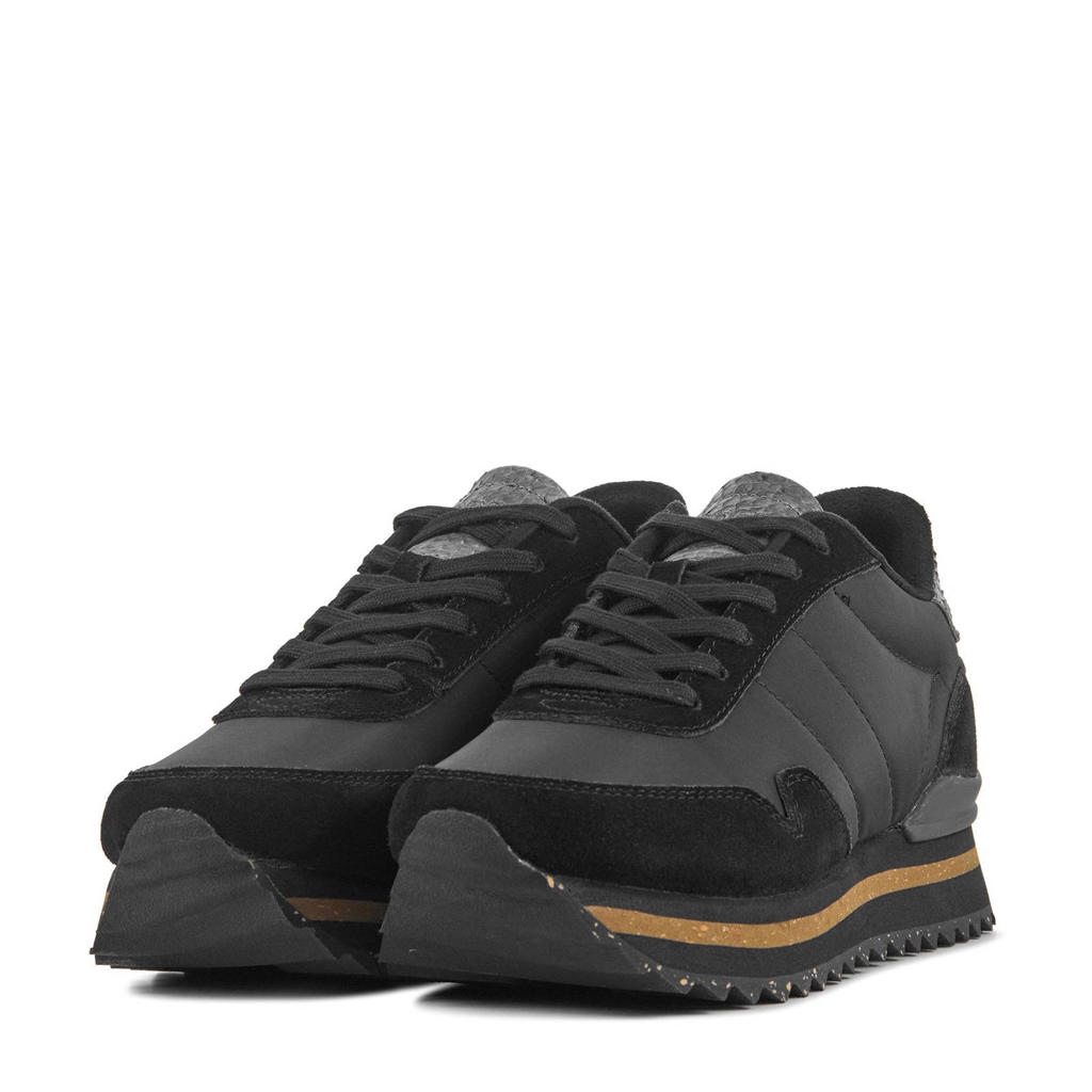 Woden suède sneakers donkerblauw | wehkamp