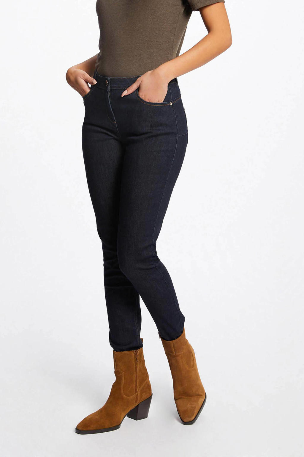 Morgan skinny jeans dark blue denim | wehkamp