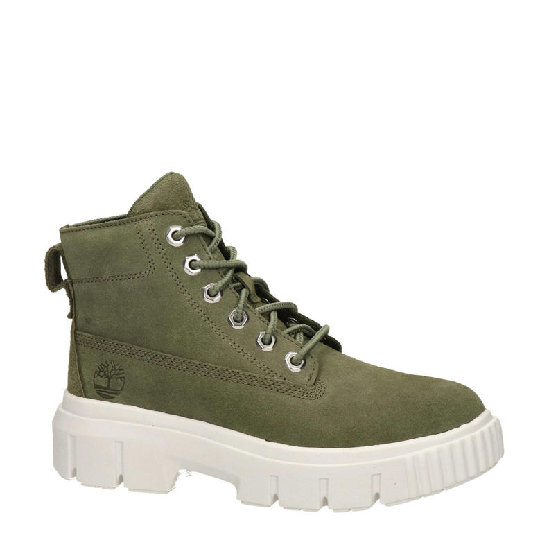 Timberland Greyfield suède veterboots groen | wehkamp