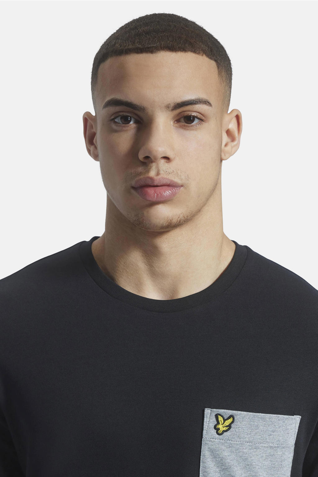 Lyle & Scott regular fit T-shirt jet black/ mid grey marl | wehkamp