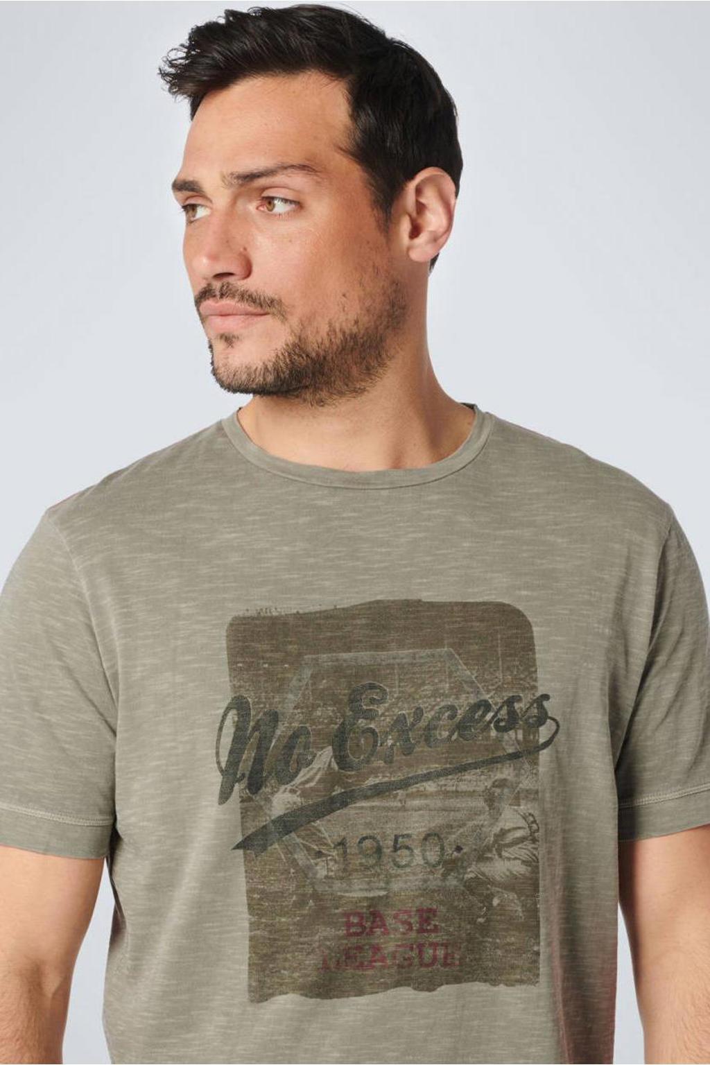 No Excess T-shirt met printopdruk light army | wehkamp